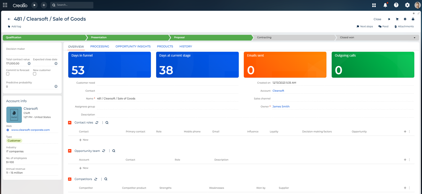 Inselligence integration for Creatio | Creatio Marketplace